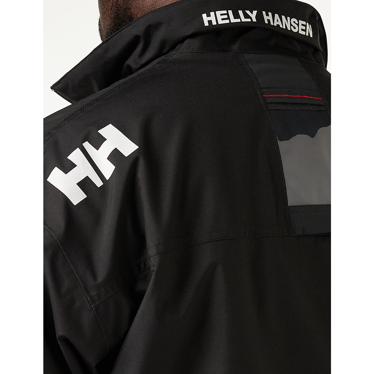 Helly Hansen Men's Crew Midlayer Fleece Lined Waterproof Windproof Rain Jacket, 990 Black, Large