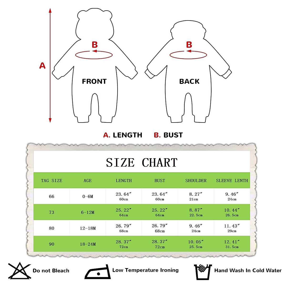 Ohrwurm Hooded Puffer Jumpsuit for Baby Boys Girls Long Sleeve Winter Romper Warm Snowsuit Coat Down Jacket 0-6 Months Black