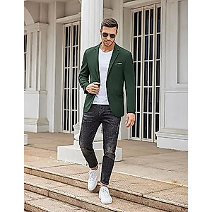 COOFANDY Green Blazer Men Casual Sport Coat Lightweight Suit Jacket Business One Button Dress Blazers Green, Large