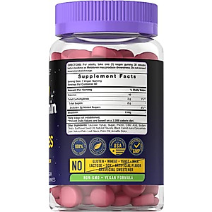 Carlyle Melatonin Gummies 6mg | 60 Count | Adult Drug Free Aid | Natural Berry Flavor | Vegan, Non-GMO, Gluten Free