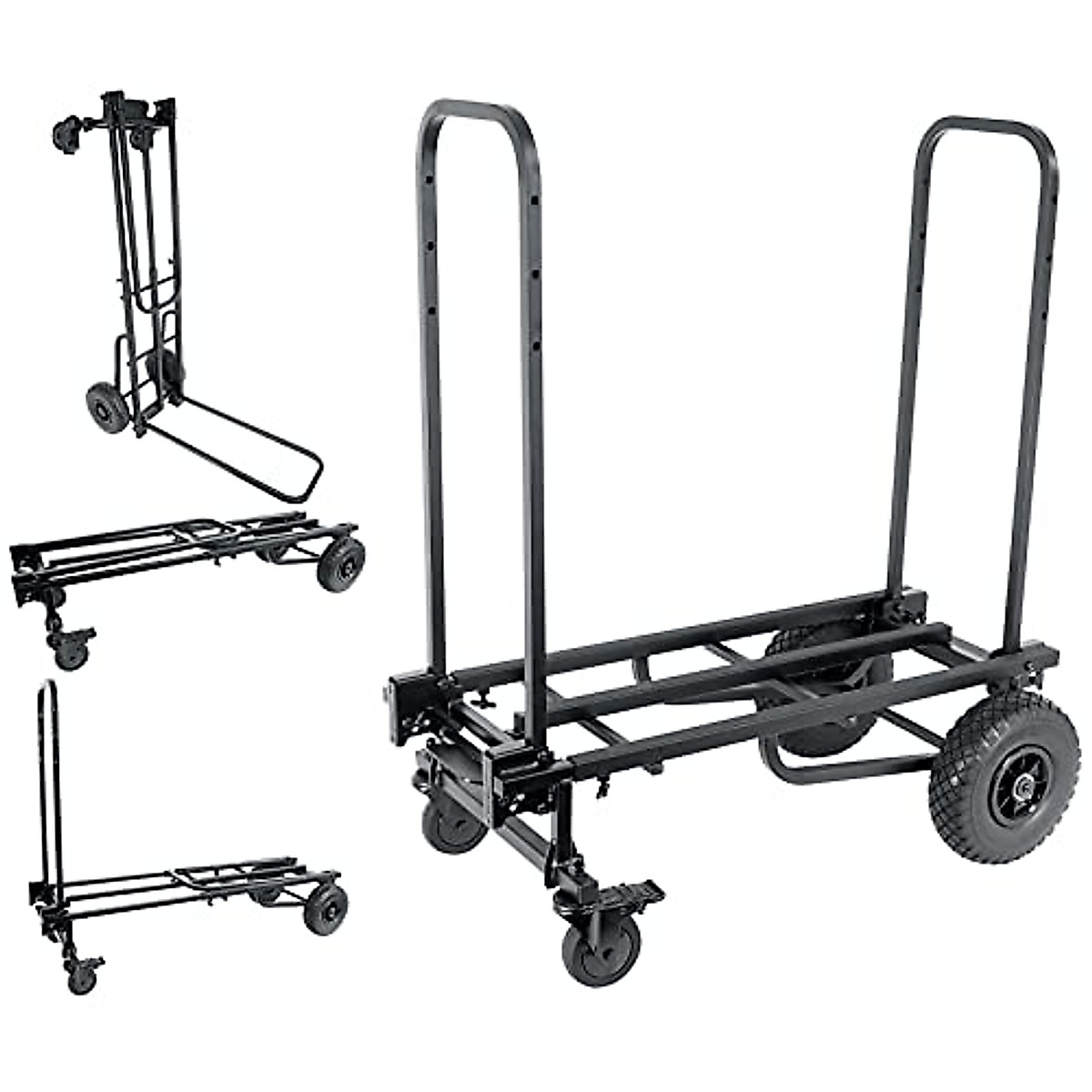 Rockville Rock Cart Pro DJ Equipment Transport Roller Car w/(3) Bags+Floor+Shelf
