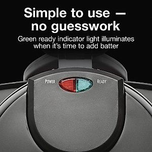 Proctor Silex Belgian Waffle Maker with Nonstick Plates, Single Flip, Cool-Touch Handle and Removable Drip Tray for Easy Cleanup Black (26090PS)