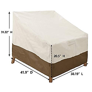 SUPER DEAL Set of 2 Patio Chair Covers, Waterproof UV-Resistant Lounge Deep Seat Sofa Cover - All Weather Protective 600D Cover for Outdoor Lawn Patio Furniture (38” x 42” x 31”)