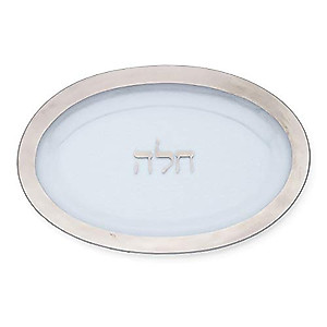 Challah Platter w/ Platinum Rim - Annieglass Judaica Collection
