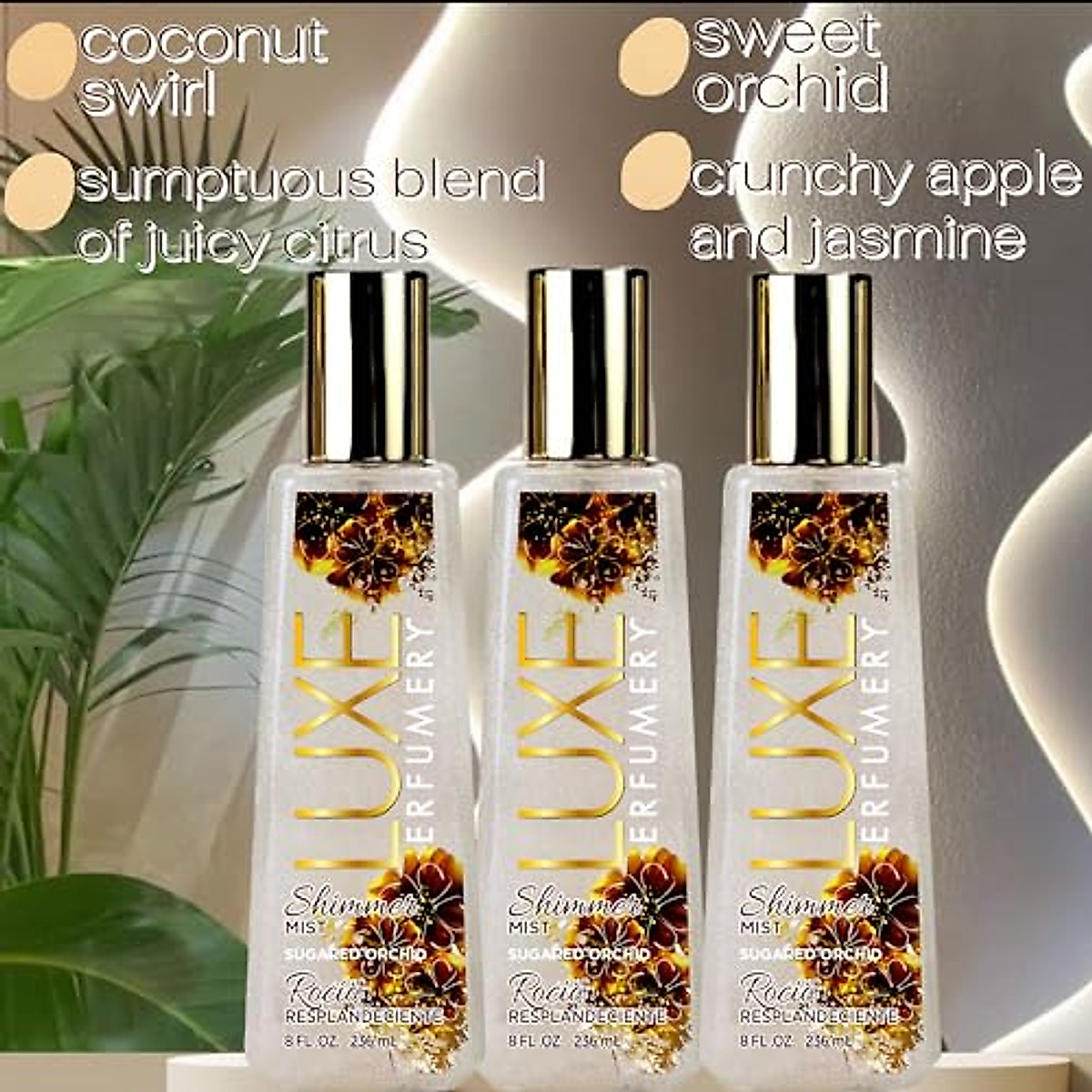 Luxe Perfumery Shimmer Body Mist, Sugared Orchid, 8.0 fl oz