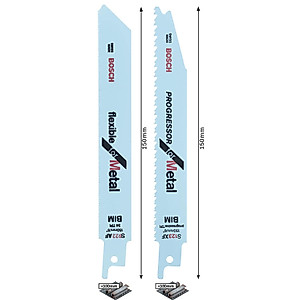 Bosch Professional 260925C109 2 TLG. Säbelsägeblatt (für Metall, Zubehör Säbelsäge) 2-Piece Set. Reciprocating Blade, Accessory Sabre Saw
