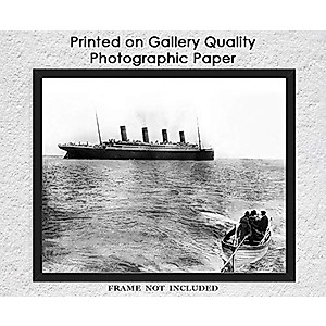Last Known Photo of Titanic Afloat Wall Art Print Wall Art Print - 8x10 Unframed Picture For Home, Office, Dorm & Bedroom Decor - Creative Gift Idea for Titanic and Movie Fans