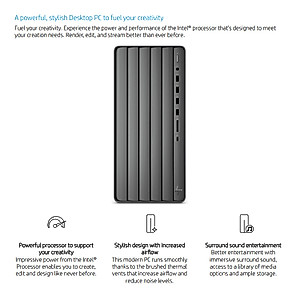 HP Envy i5 Tower Desktop, 13th Gen Intel i5-13400 Processor(Beat Intel i7-1255U), 16GB RAM, 1TB SSD, Wi-Fi 6, Wired Keyboard & Mouse, HDMI, RJ-45, Windows 11 Home, Black