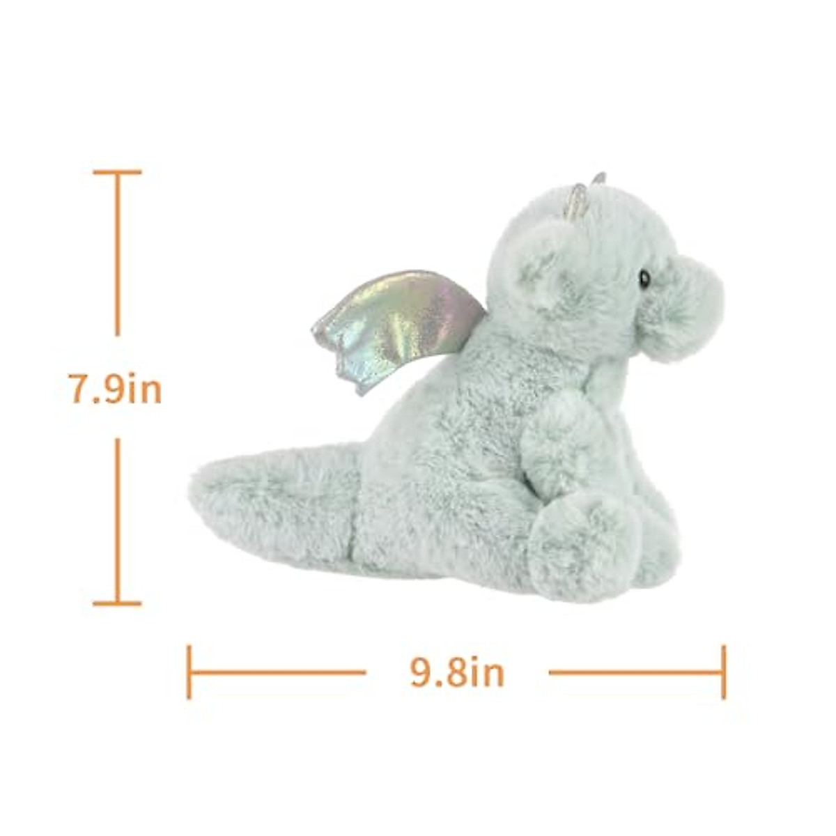 Apricot Lamb Toys Plush Green Plush Dragon Dinosaur Stuffed Animal Soft Cuddly Perfect for Child (Green Plush Dragon, 8 Inches)