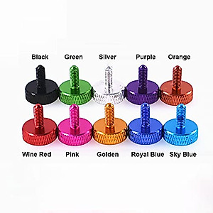 5pcs/lot M3 Knurled Colourful Aluminum Thumb Screws 5 6 8 10 12 16 20mm - 50mm Plain Head Hand Tighten Screws for Computer Case (Color : Royal Blue, Size : 8mm)