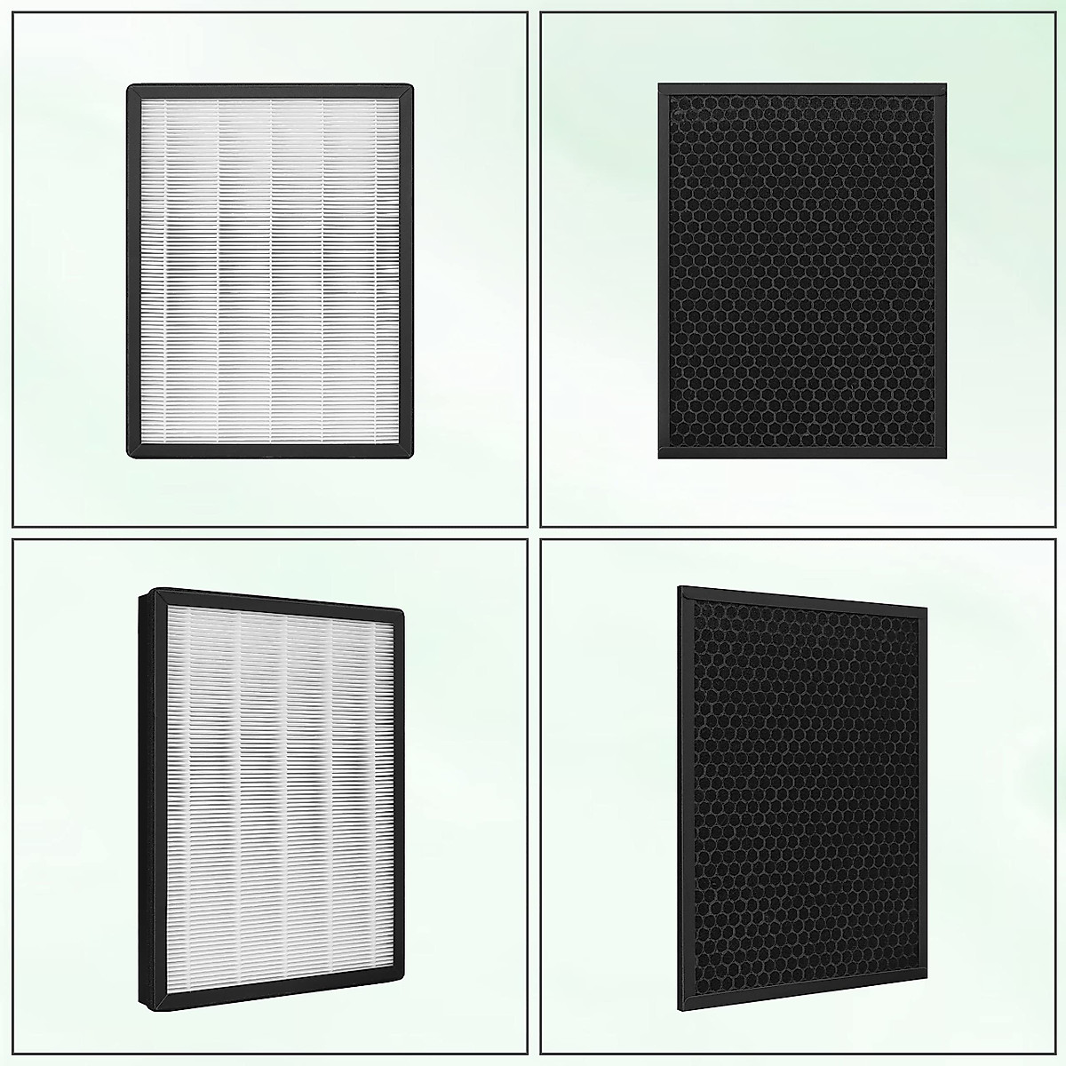 Nyingchi AP-B102 H13 True HEPA Replacement Filter，Compatible with Alexapure Breeze AP-B102 and 3049 Air Purifiers，1Replacement Filter Kit (1HEPA+1Carbon)