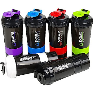 Protein Shaker Bottle for Protein Mixes, 17 OZ, Leak Proof | Easy Clean Up | BPA Free, Tasteless, Safe Material | Measurement in ML & OZ | Shaker Bottles for Protein Mixes (Red)