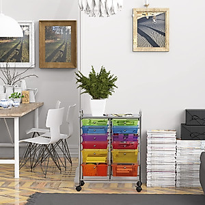 Simple Houseware 12-Drawers Rolling Storage Cart, Multicolor