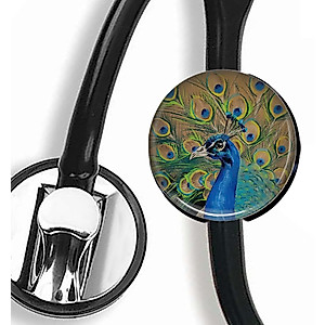 Peacock Personalized Medical Stethoscope Name Tag,Medical Stethoscope Name Tag,Nurse Doctor Name Tag Stethoscope ID Tag Customized