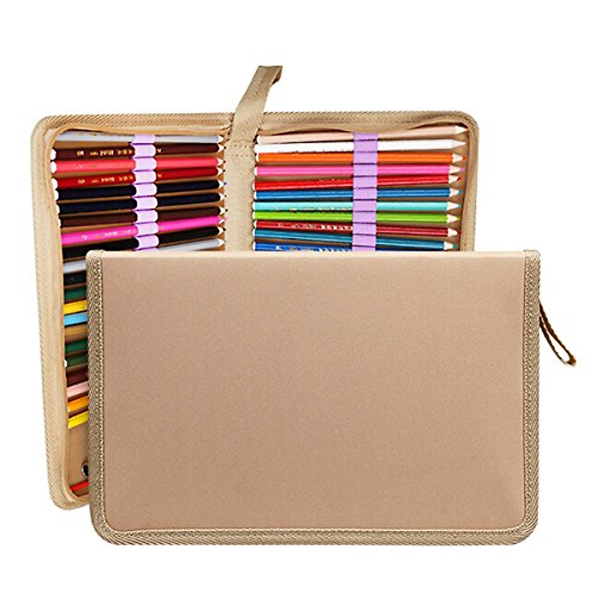 Gullor Fashion Fold Canvas Pencil Case, Black, 36 Holes