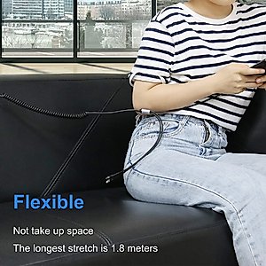 MTAKYA Coiled iPhone Charger Cable for CarPlay 6.6ft Mfi Lightning Charging 3 in 1 Multi USB Apple Spring Cord with C/Micro USB/Lightning Connector Apple/Android/Samsung. MY-MA-2IN3-T