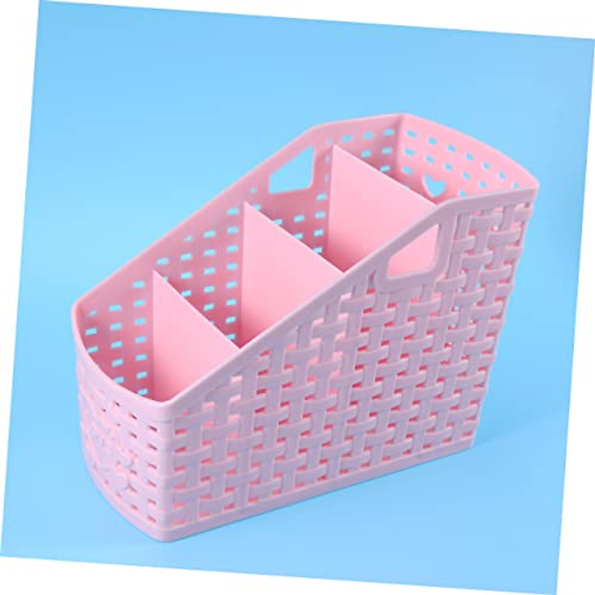 NOLITOY Debris Storage Container 4 Desktop Storage Basket Makerup Organizer Container Rattan Stationery Organizer
