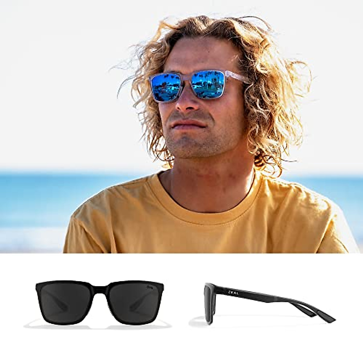 Zeal Optics Campo | Plant-Based Polarized Sunglasses for Men & Women- Matte Black/Polarized Dark Grey Lens