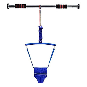 Shiker Baby Door Jumper, Length Adjustable Baby Hanging Swing Jump Bouncer, Portable Foldable Stand Scientific Saddle, Pink