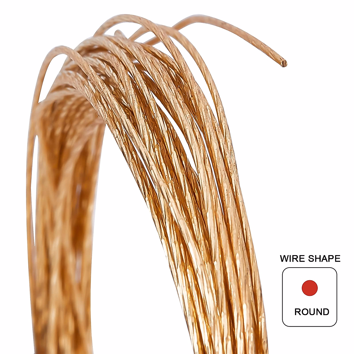 BENECREAT 20Ft Engraved Textured Brass Wire, 20 Gauge Jewelry Craft Copper Wire for Ring Making, Beading Wrapping and Other Jewelry Craft