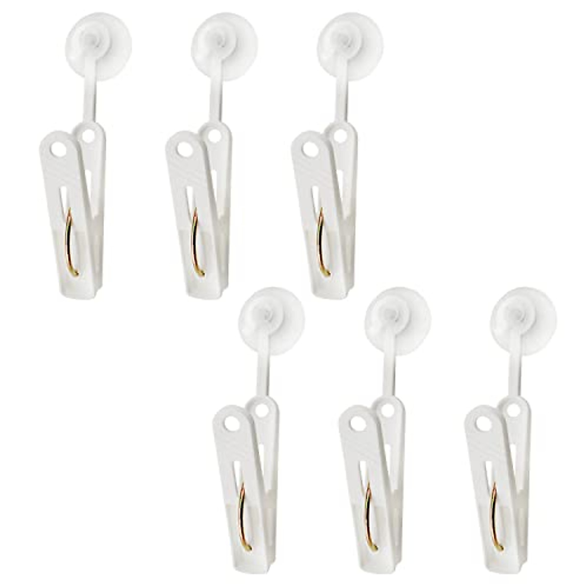 HSCGIN 6pcs Suction Cup Clips 85x30mm White Plastic Round Suction Cup Clamp Holder for Hanging Home Office Accessories