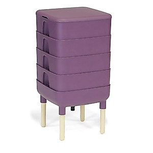 FCMP Outdoor - The Essential Living Composter, 4-Tray Worm Composter, Plum