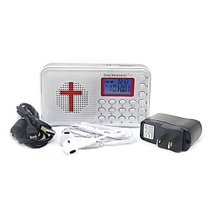 Daily Meditation 1 NLT Audio Bible Player - New Living Translation Electronic Bible (with Rechargeable Battery, Charger, Ear Buds and Built-in Speaker)