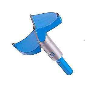 Hegebeck Forstner Drill Bit, 60mm Carbide Woodworking Hole Saw, Wood Drilling Cutter Boring Drill Bits with Hex Handle, for Wood, Plastic, Plywood, Blue, 1pcs