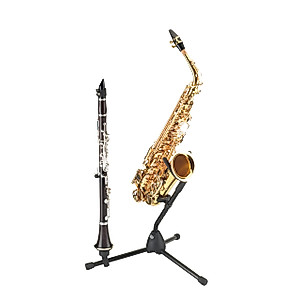 K&M König & Meyer Saxophone Tripod Stand 14300.000.55 | Stable Secure Adjustable/Folding Stand For Eb Alto /Bb Tenor Sax | Lightweight & Compact | Flex Upper Support | Made in Germany | Black