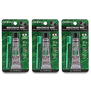 Clubman Moustache Wax Hang Pack Black 0.5 oz x 3 packs