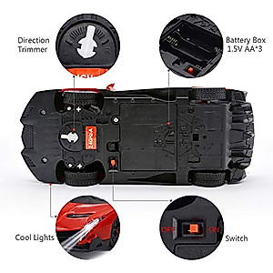 QUN FENG Remote Control RC CAR Racing Cars Compatible with Lamborghini Veneno Officially Licensed 1:24 Toy RC Cars Model Vehicle for Boys 6,7,8 Years Old,red