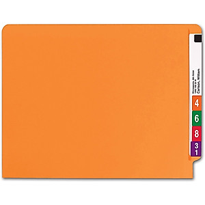 Smead End Tab File Folder, Shelf-Master Reinforced Straight-Cut Tab, Letter Size, Orange, 100 per Box (25510)