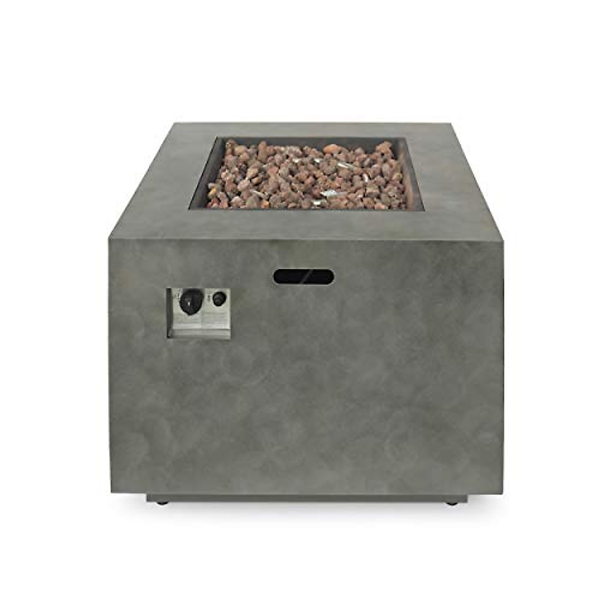 Florence Outdoor 33-Inch Square Fire Pit, Concrete