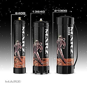 Marz Premium Whipped Cream Charger 1364g 2.2L - Food Grade Nitrous Oxide Tank Pure Flavored N2O Chargers - For Any Standard Whipping Cream Dispenser – (1 Cylinder)