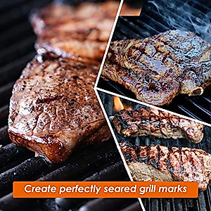 Uniflasy Cast Iron Cooking Grate for Char-Griller 1624 Smokin' Champ Charcoal Grill Horizontal Smoker Grates Replacement Parts for Chargriller Set of 3