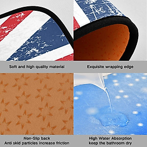 ALAZA Retro British Flag London Union Jack 2 Piece Kitchen Rug Floor Mat Set Runner Rugs Non-Slip for Kitchen Laundry Office 20" x 28" + 20" x 48"