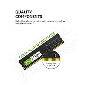 Acer UD100 16GB Single RAM 2666 MHz DDR4 CL19 1.2V Desktop Computer Memory - BL.9BWWA.226