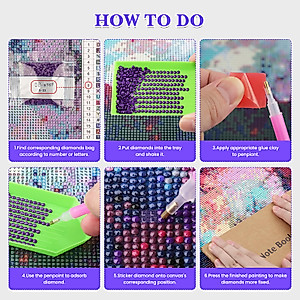 RICUVED Diamond Art, Halloween Pumpkin Diamond Art Kits for Adults Full Round Drill, DIY 5D Skeleton Flowers Diamond Dots Painting Arts and Crafts Gift Home Wall Decor 12x16Inch