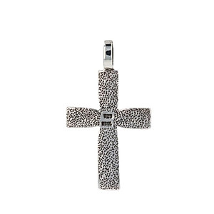 Jewelry Trends Sterling Silver Cross Pendant with Green Created Malachite Stone