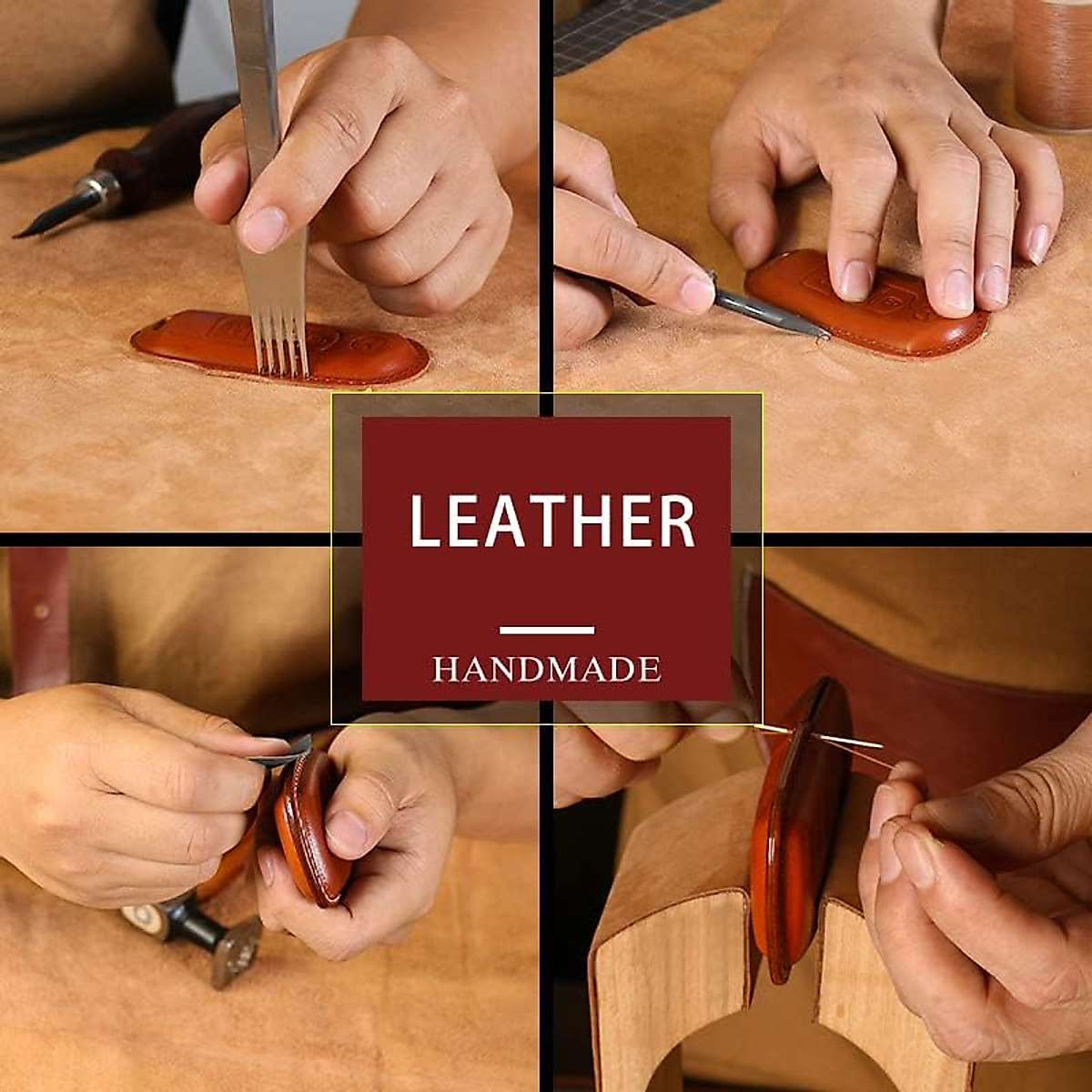 Yonmcfn Key fob Cover Genuine Leather with Keychain,Leather Key Case Protector,fit 5 Buttons Smart Remote Key(Pink)