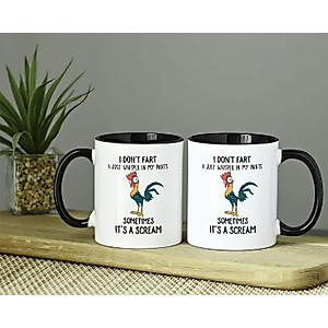 Funny Chicken Coffee Mug I Don't Fart. I Just Whisper In My Pants. Sometimes It Screams Novelty Cup Accent Mug 11 Oz