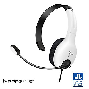 PDP LVL30 Wired Headset with Single-Sided One Ear Headphone for PlayStation, PS4, PS5 - Mac, Tablet Compatible - Noise-Cancelling Mic - Lightweight, Cool Comfort, Great for Gaming , School and Remote Work - White