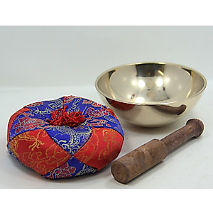 DharmaObjects Tibetan Buddhist Meditation Ring Gong Singing Bowl