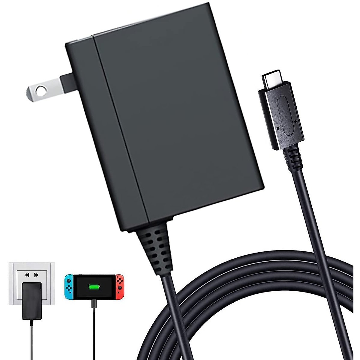 Switch Charger - Fast Charger AC Adapter for Nintendo Switch Dock/Switch and Pro Controller with Type C Charging kit (Support TV Mode)