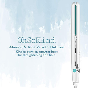 OhSoKind For Fine Hair Flat Iron; 1-inch Almond & Aloe Vera Flat Iron