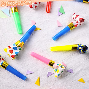 LovesTown 40PCS Party Blowers, Colorful Birthday Noisemakers Birthday Blow Horns Party Whistles New Years Party Noisemakers Party Blowouts