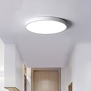 URLTZBRO 20W 10inch Round Flush Mount LED Ceiling Light,6000K Slim White Lighting Lamp Fixture for Bathroom Kitchen,Bedroom,Hallway,Easy Installition