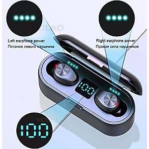 ActivePur Wireless F9 TWS Stereo Earbuds Bluetooth with 2000 mAh, Wireless Charging Case, Easy Pairing, LED Charge Display, Noise Cancelling, Phone Calls, IPX4 Waterproof.