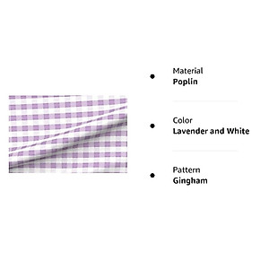 1" Checkered Gingham PolyPoplin Fabric by The Yard - 60 Inch Wide for Sewing, Quilting, Tablecloths, Curtains, Apparel, Crafting, DIY Projects