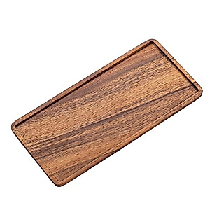 GEEKLLS Breakfast Tray Rectangle Wooden Tea Tray Serving Table Plate Snacks Food Storage Dish for Hotel Home Serving Tray